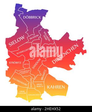 Modern City Map - Cottbus city of Germany with districts grey DE Stock ...