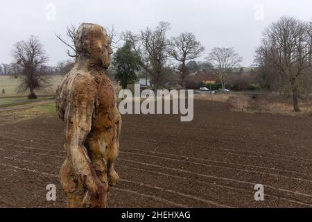 The Yoxman statue by artist Laurence Edwards stands beside the A12 road ...
