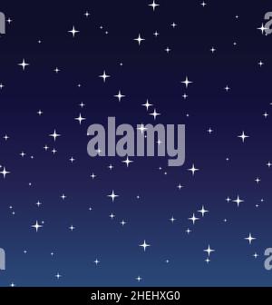 simple dark starry night sky cartoon background illustration vector ...