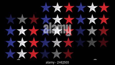 Image of rows of american flag stars spinning on blue background Stock ...