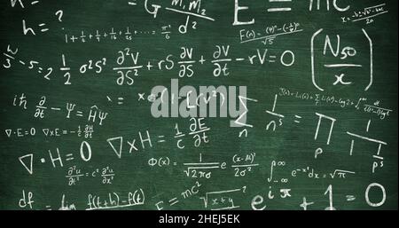 Image of maths in white text over chalkboard with maths equations in ...