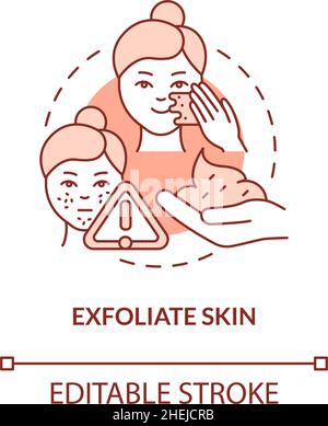 Exfoliate concept icon. Facial procedure. Moisturizing product ...