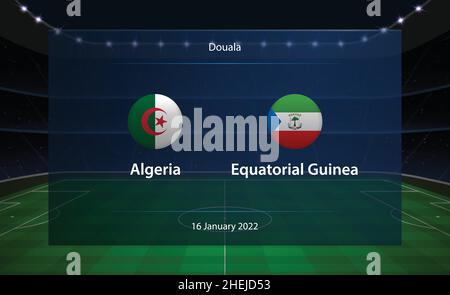 Equatorial Guinea vs Guinea football scoreboard broadcast template for ...