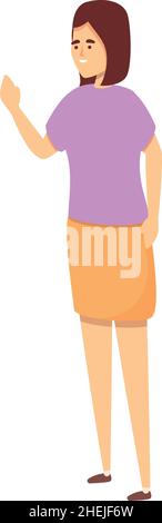 Waving mom icon cartoon vector. Teacher school. mother say goodbye ...