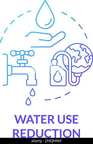 Sustainable water usage blue gradient concept icon Stock Vector Image ...