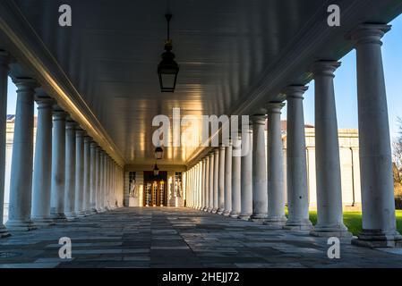 Colonnade of The Queen's House that was added in 1807 to connect then ...