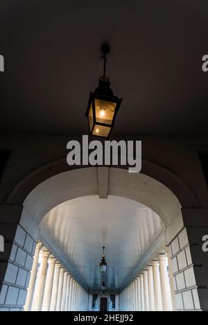 Colonnade of The Queen's House that was added in 1807 to connect then ...