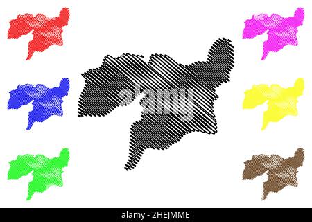 Vellore district (Tamil Nadu State, Republic of India) map vector ...