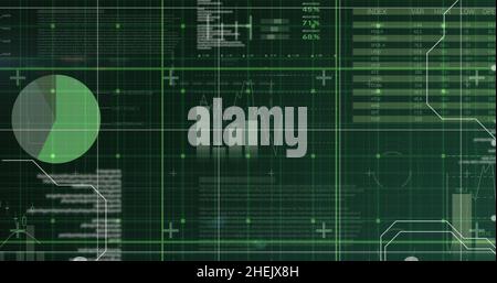 Image of data processing and diagrams on black background Stock Photo ...