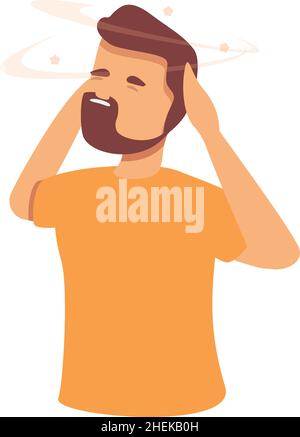 Brain epilepsy icon cartoon vector. Sick pain. Dizzy pain. Brain ...