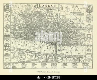 16th Century Map of London by John Norden (1548-1625) English ...