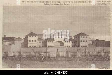 View of Cold Bath Fields Prison. Finsbury, Islington, London, 1820 ...