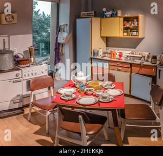Typical DDR kitchen furnishing in the DDR Museum in Dresden, Saxony ...