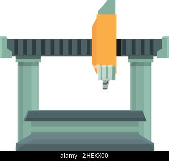 Mechanical cnc icon cartoon vector. Factory machine. Mill work ...