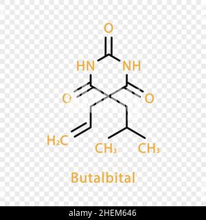 Butalbital molecular structure. Butalbital skeletal chemical formula ...