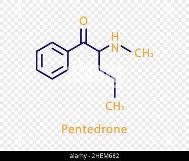 Pentedrone formula. Pentedrone molecular structure. Vector illustration ...
