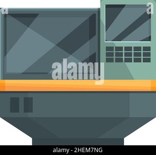 Cnc monitor machine icon cartoon vector. Factory equipment. Steel work ...