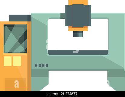 Laser cnc machine icon cartoon vector. Industry factory. Lathe ...