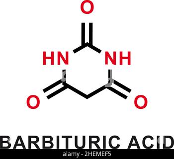 Barbituric acid molecular structure. Malonylurea, 6-hydroxyuracil ...