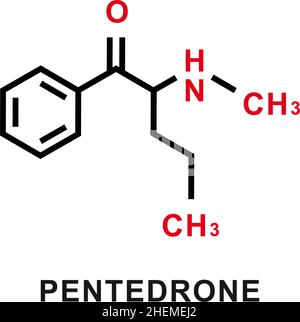 Pentedrone formula. Pentedrone molecular structure. Vector illustration ...