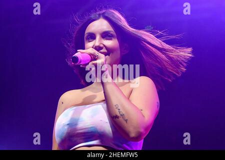 Elettra Lamborghini singing during Elettra Lamborghini - Tour 2021 (Archives), Italian singer ...