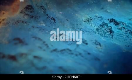 Abstract dot matrix looped in a wave pattern.Reading of smooth ...