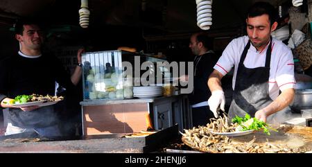 Deep fried sardines in Istanbul, Turkey Stock Photo - Alamy
