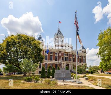 Franklin, Indiana, USA - August 20, 2021: The Johnson County Courthouse ...