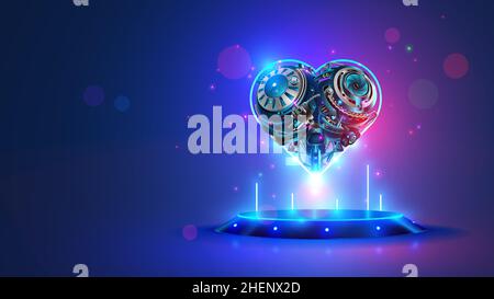 Valentine's day cyber technology, Abstract heart technology. It's a ...