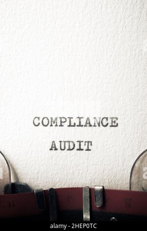 Compliance audit text written with a typewriter Stock Photo - Alamy
