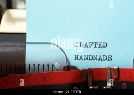 Crafted handmade text written with a typewriter Stock Photo - Alamy