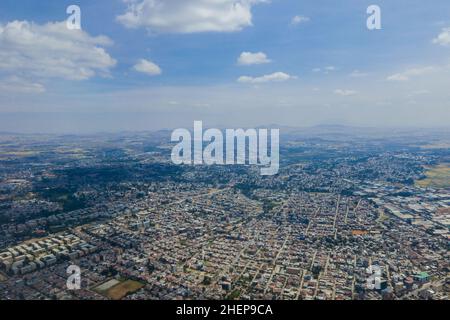 High aerial view of Addis Ababa, capital city of Ethiopia Stock Photo ...