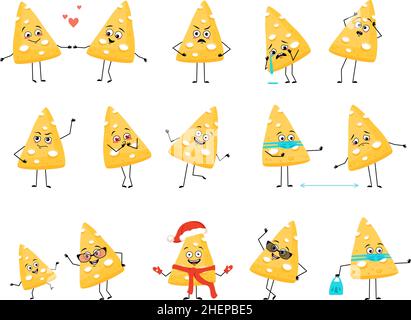 Cute cheese character with sad emotions, depressed face, down eyes ...