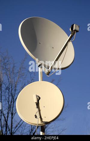 Two radio telescope antenna dishes in a Swedish forest Stock Photo - Alamy