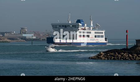 Portsmouth, England, UK. 2021. MV St Clare passing Old Portsmouth She ...