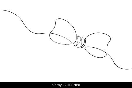 Gift Box shape drawing by a continuous line, thin line design vector ...