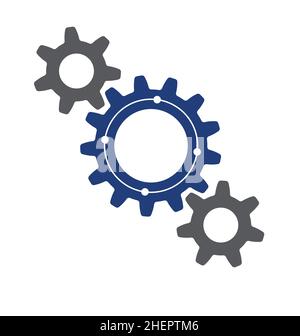gears mesh vector icon isolated on transparent background, gears mesh ...