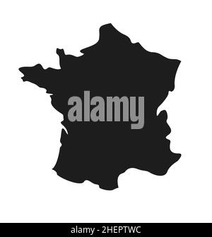 Vector isolated illustration with simplified France map. Decorated by ...