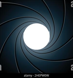 spy movie style gun barrel rifling with dripping blood background element template vector Stock ...