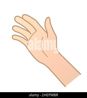 Waving open hand gesture line art outline Stock Vector Image & Art - Alamy