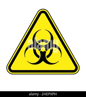 classic biohazard warning symbol in yellow triangle vector isolated on ...