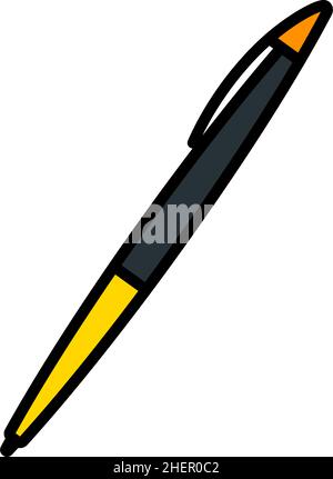 Pen Icon. Editable Bold Outline With Color Fill Design. Vector ...