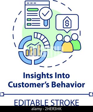 Marketing Data Insights Icon. Statistics, Chart, Metrics. Editable ...