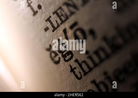 Definition of word ego on dictionary page, close-up Stock Photo - Alamy