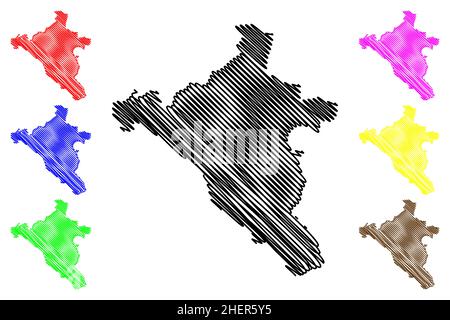 Wanaparthy district (Telangana State, Republic of India) map vector ...