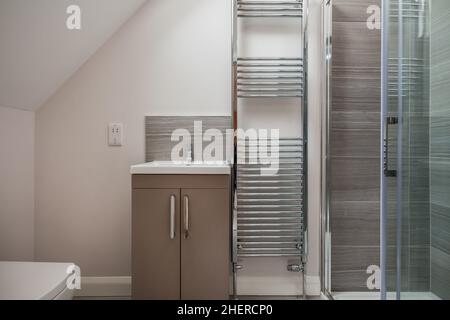 Built in shower cubicle in modern bathroom Stock Photo - Alamy