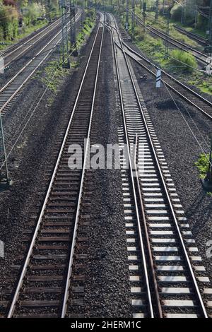 railway tracks with crossing without train Stock Photo - Alamy