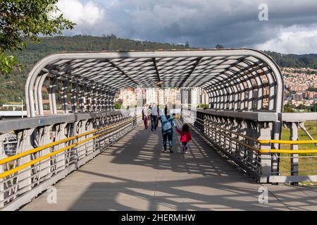 Bogota city pedestrian bridge on El dorado avenue Salitre district ...
