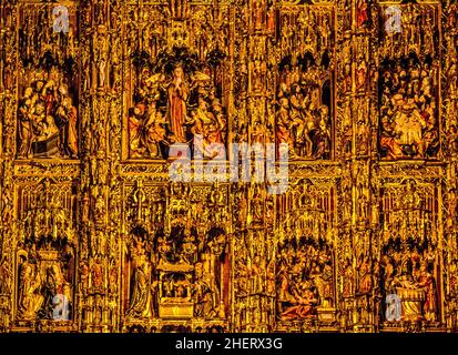 Gilded high altar, largest Christian altar in the world, Cathedral ...