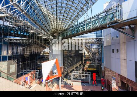 Interior of Kyoto station, the top of the Grand staircase, Daikaidan ...